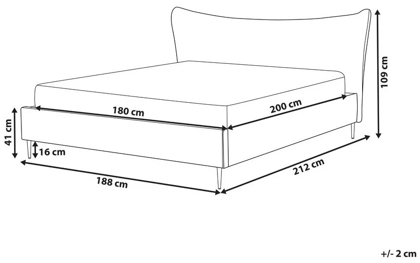 Sametová postel 180 x 200 cm světle šedá CHALEIX Beliani