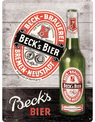 Postershop Plechová cedule: Beck's (Green Bottle Wood) - 40x30 cm