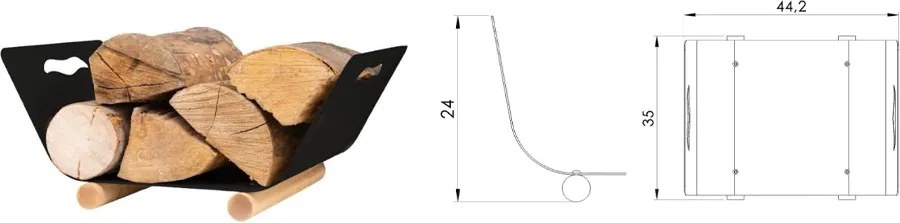 NordFlam Koš / stojan na krbové dřevo Grenada