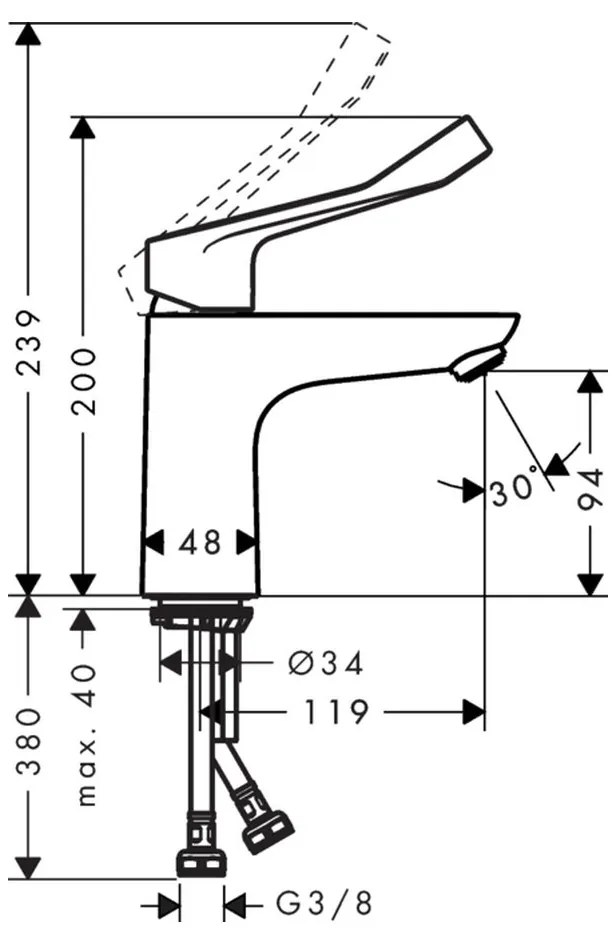 Hansgrohe Focus, umyvadlová baterie, CoolStart, chromová, 31917000