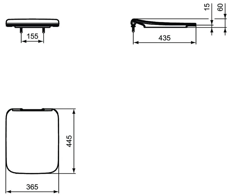 Ideal Standard Strada II - Klozetové sedátko Soft-close, Bílá, T360101