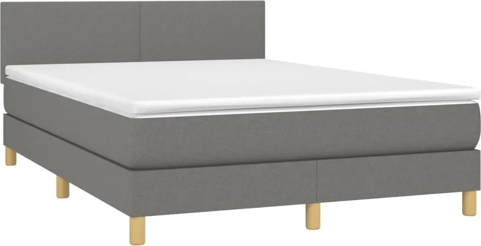 Box spring postel s matrací tmavě šedý 140 x 190 cm textil 3140450