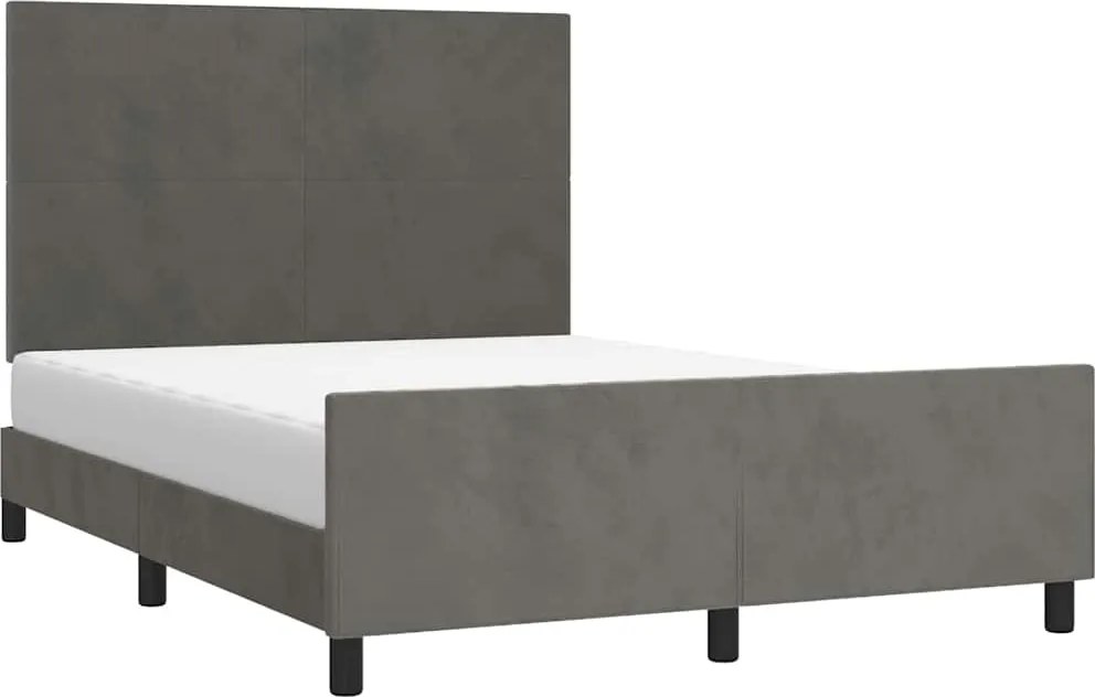 Rám postele bez matrace tmavě šedý 140 x 190 cm samet 3125630