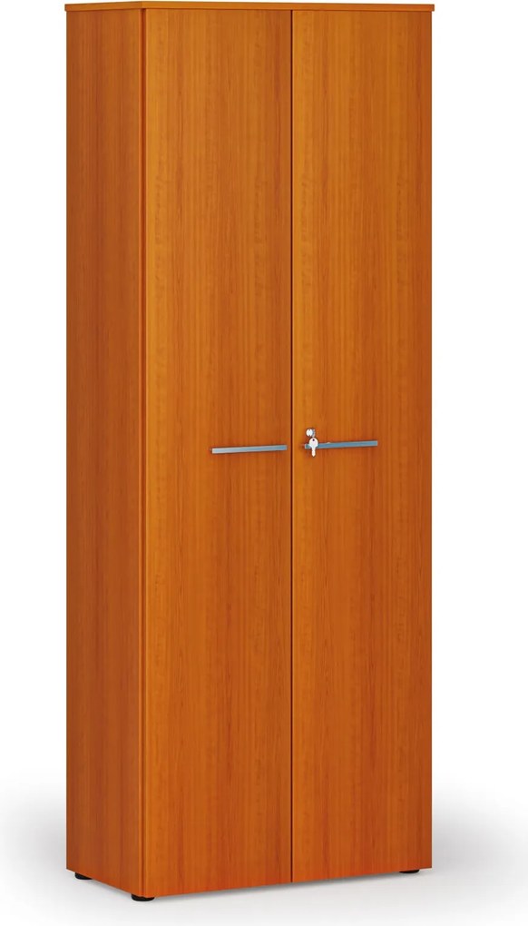 Kancelářská skříň s dveřmi PRIMO WOOD, 800 x 420 x 2128 mm, třešeň
