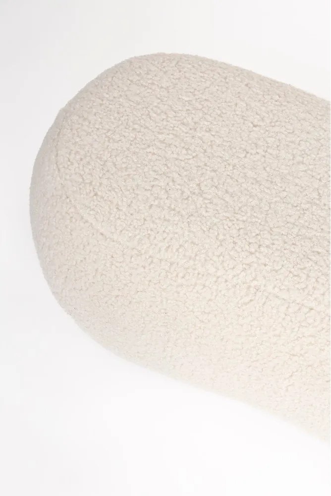 Krémová polstrovaná lavice z textilie bouclé Noxx – White Label