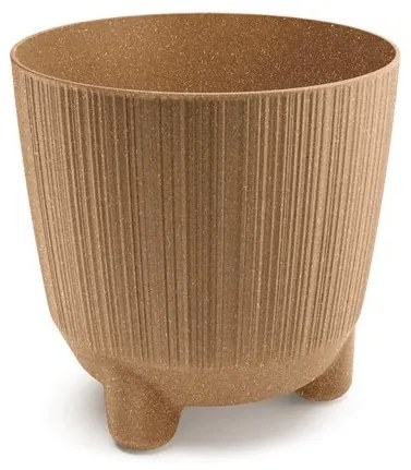 PROSPERPLAST Květináč - RYFO N Eco Wood Průměr: 14,5 cm, Barva: naturo