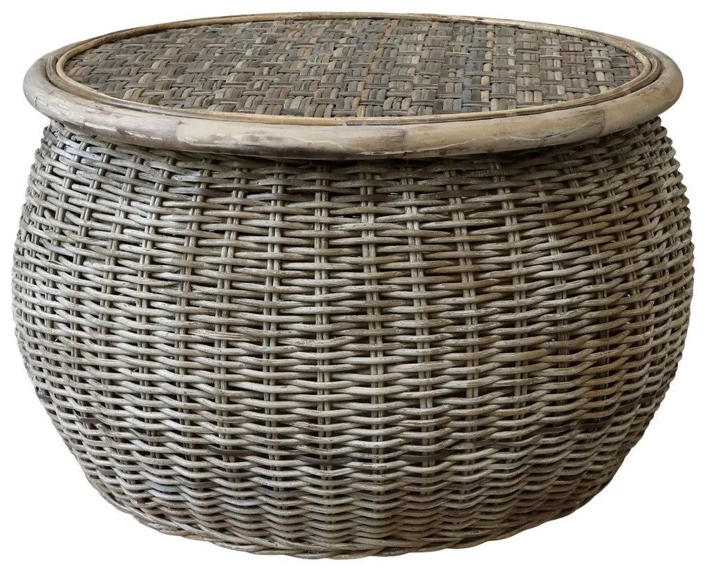 Přírodní ratanový antik coffee stolek Wickie - Ø 61*39 cm