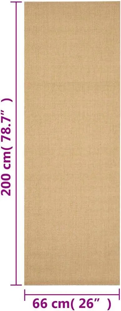 Koberec přírodní sisal 66 x 200 cm 136300