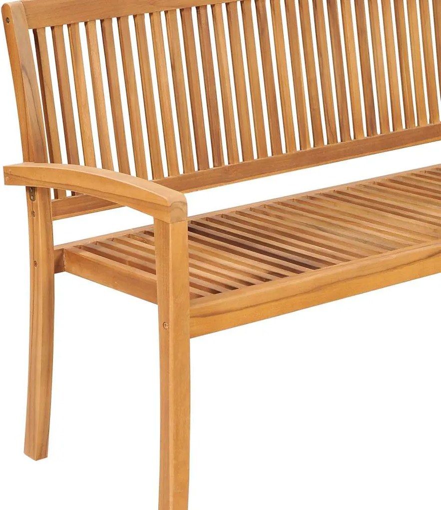 Stohovatelná zahradní lavice s poduškou 159 cm masivní teak 3063314