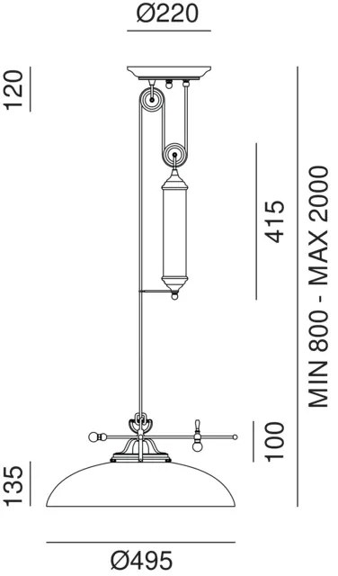 Il Fanale Rustikální závěsné svítidlo COUNTRY SALISCENDI ø 495 mm