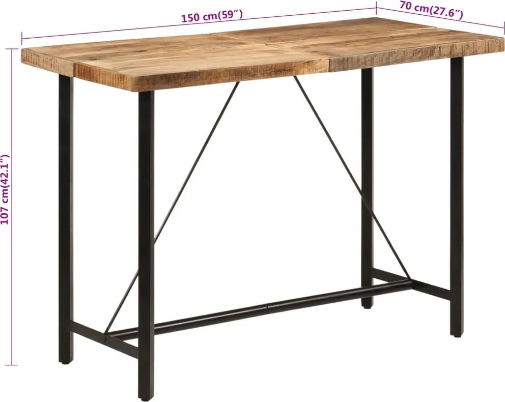 vidaXL Barový stůl 150 x 70 x 107 cm masivní mangovník a železo [356382]