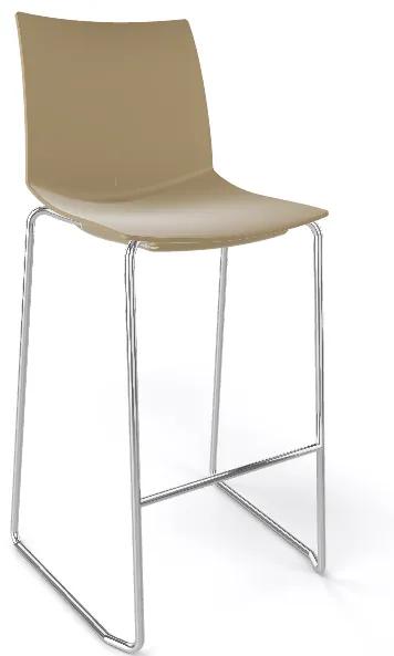 GABER - Barová židle KANVAS ST 76 - vysoká, světle hnědá/chrom