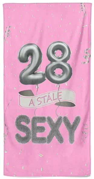 Osuška Stále sexy – růžová (věk: 28, Velikost osušky: 70x140cm)
