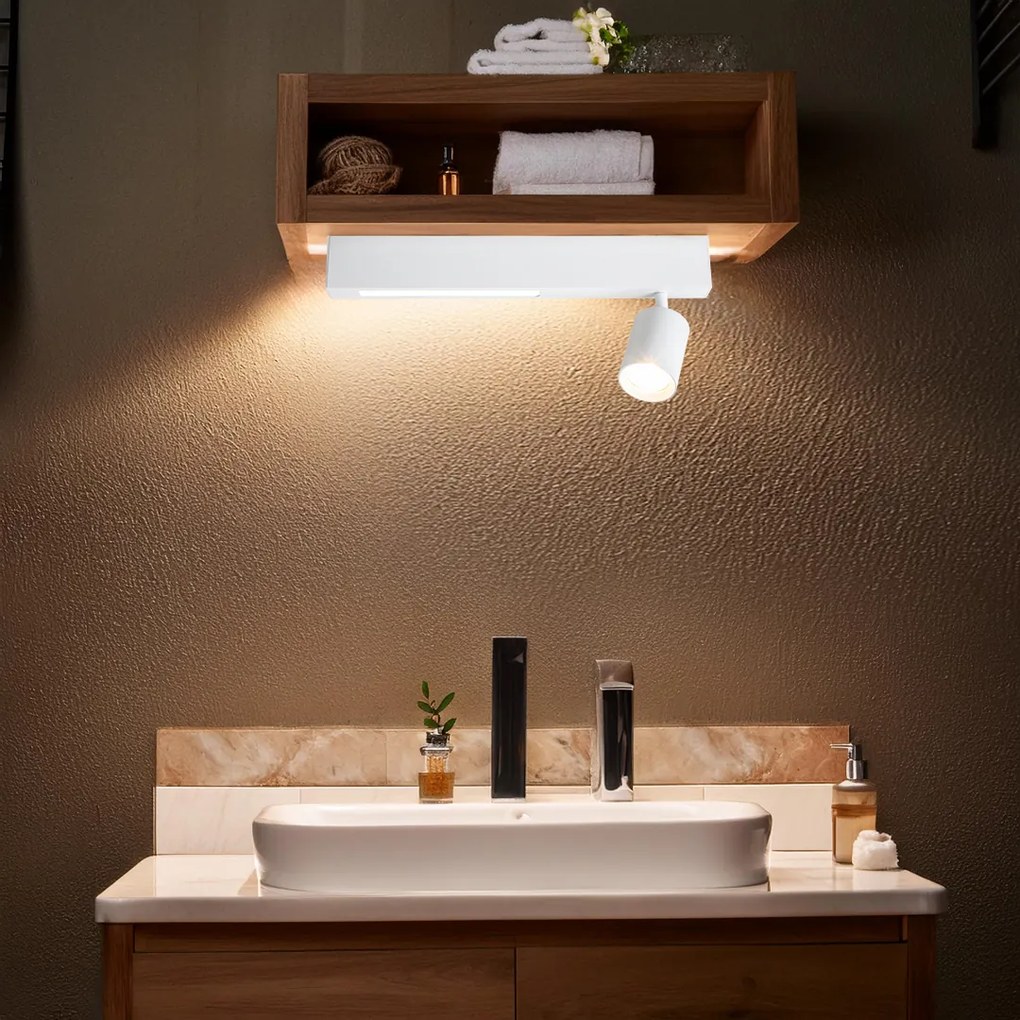 Stropní svítidlo Magnet, 1x bílé kovové stínítko + 1x LED 5W, w