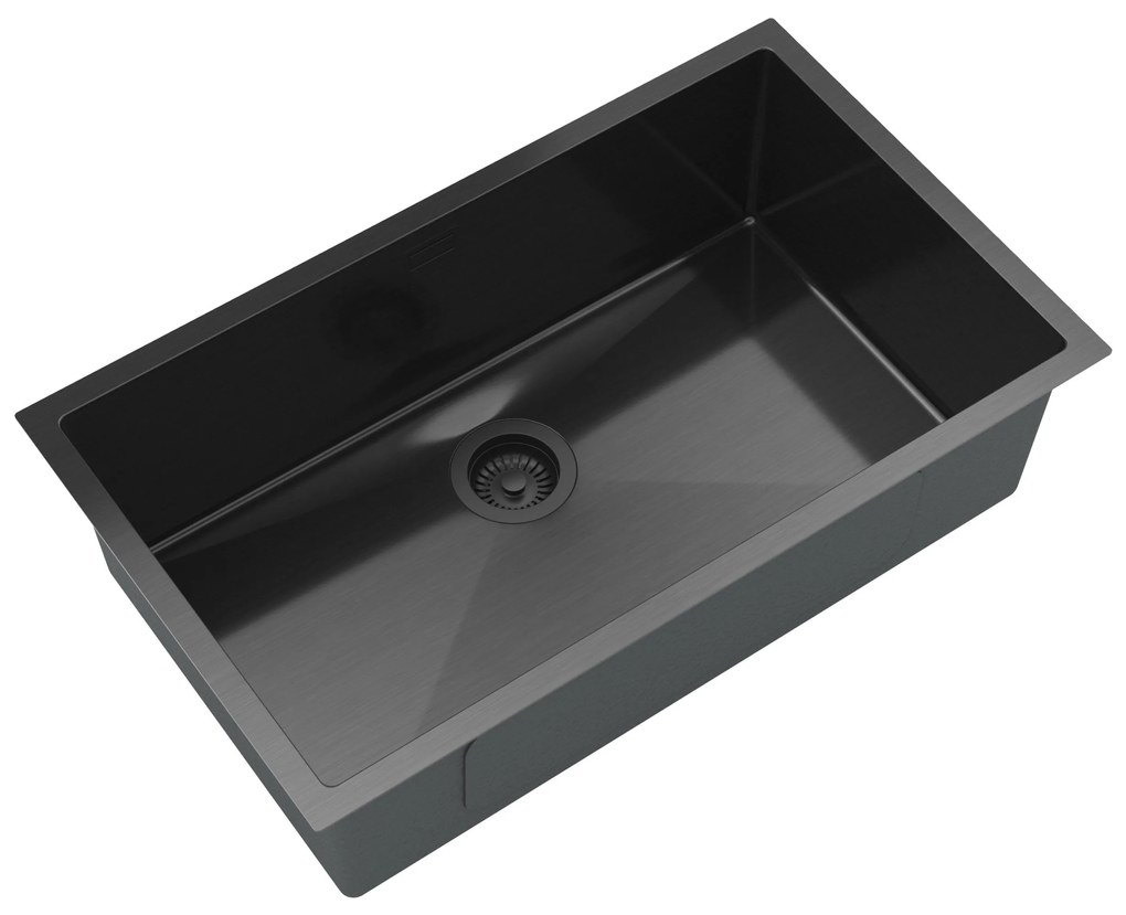 Gamma Gamma, 1-komorový nerezový dřez 750x450x210 mm, černá, GMA-S7545-BK