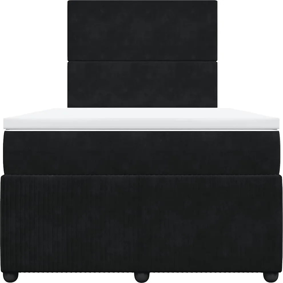 Box spring postel s matrací černá 120 x 190 cm samet 3292282