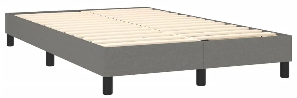 Box spring postel s matrací a LED tmavě šedá 120x190 cm textil