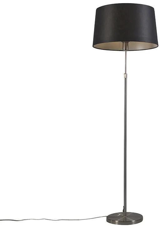Stojací lampa ocelová s stínítkem černým 45 cm nastavitelná - Parte