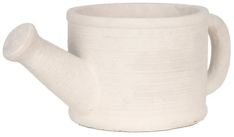 Šedý cementový obal na květináč ve tvaru konve – 27x15x11 cm