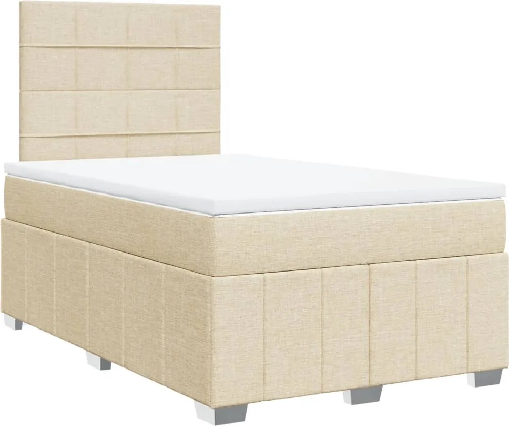 Box spring postel s matrací krémová 120x190 cm textil 3291612