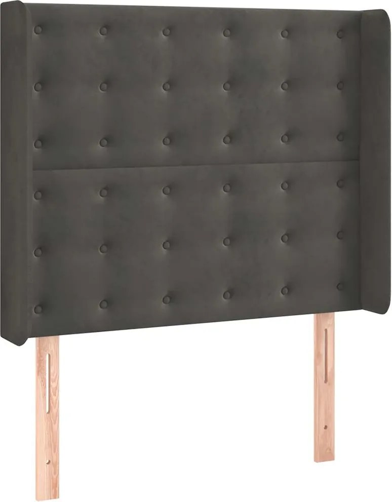 Box spring postel s matrací a LED tmavě šedá 80 x 200 cm samet 3139770