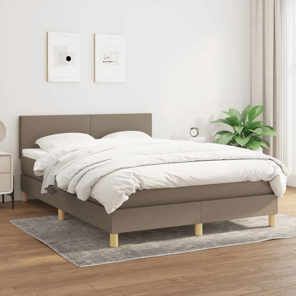 Box spring postel s matrací taupe 140x200 cm textil 3140461