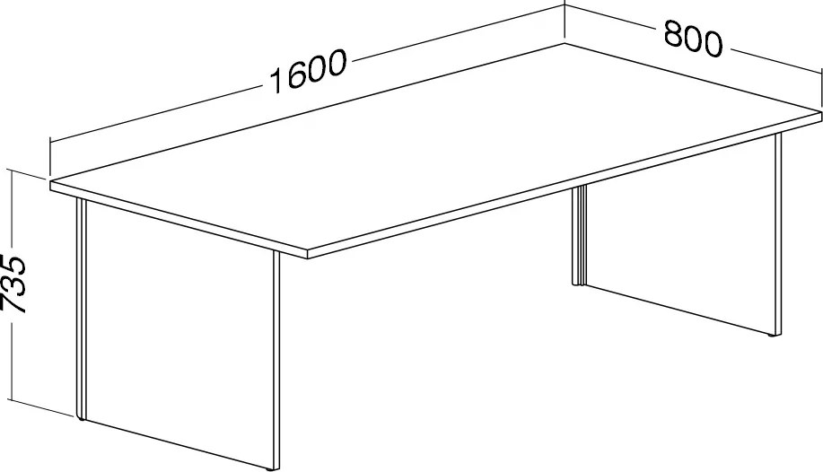 Stůl ProOffice A 160 x 80 cm, divoká hruška