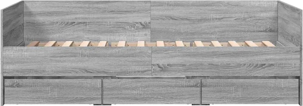 Válenda se zásuvkami bez matrace šedá sonoma 90 x 200 cm 3280823