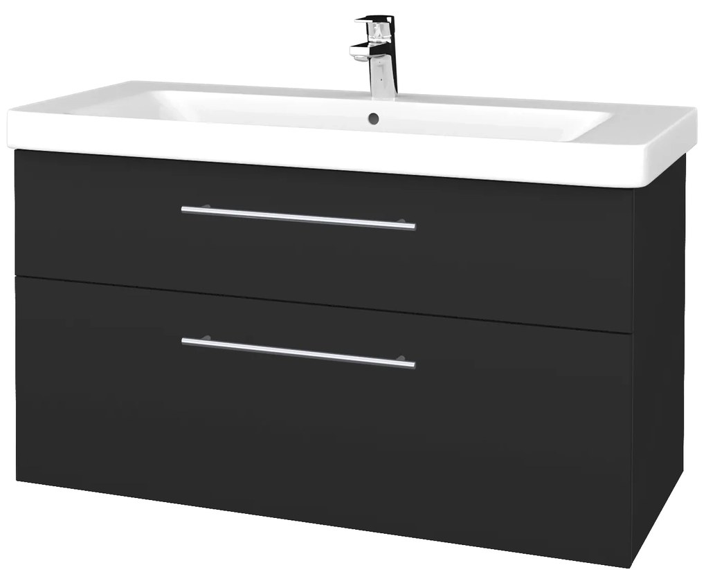 Dřevojas Koupelnová skříň Q MAX SZZ2 105 Varianta: N01 Bílá lesk / Úchytka T02 / D16 Beton tmavý