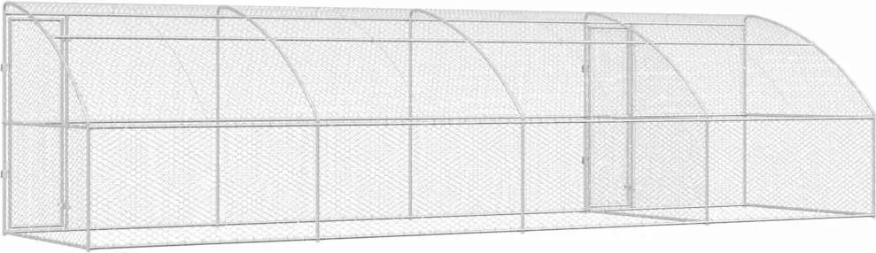 Psí kennel 4 ks Stříbrná 8 x 2 x 2 m Pozinkovaná ocel 3368340