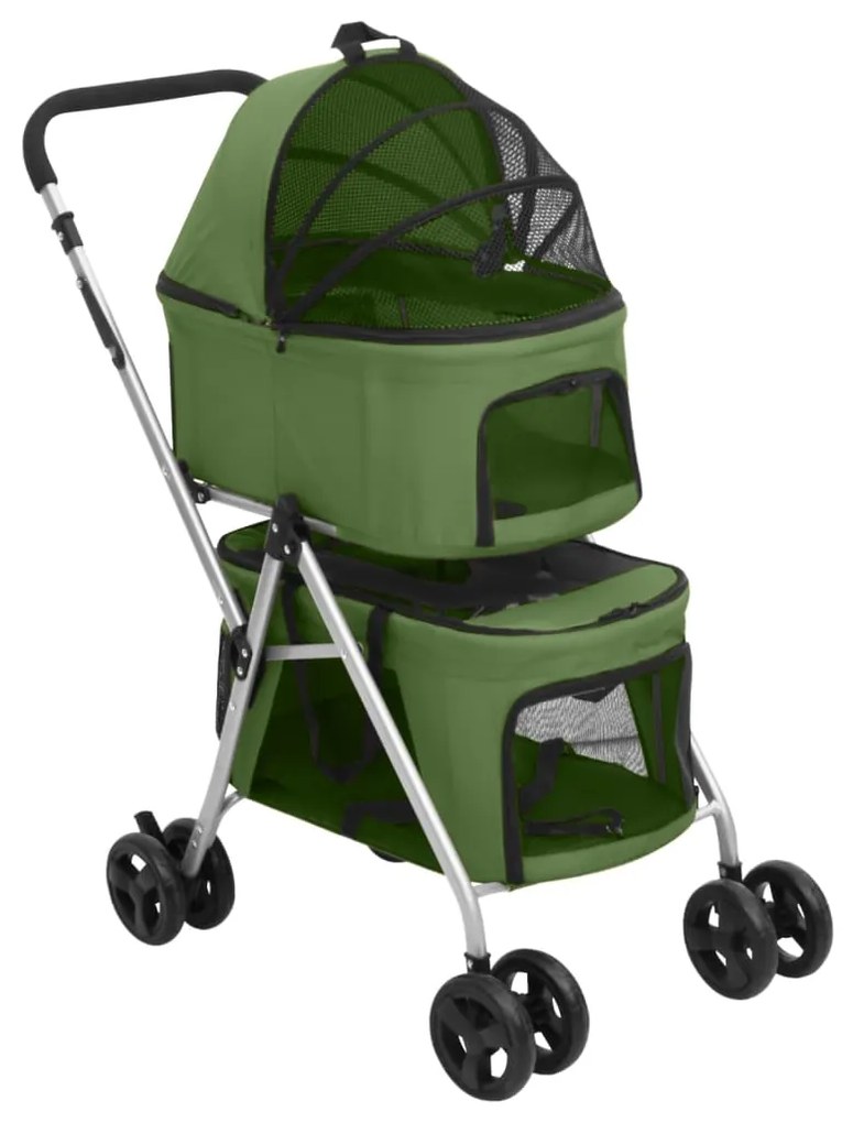 2patrový skládací kočárek pro psa zelený 83 x 48 x 97 cm oxford 172207