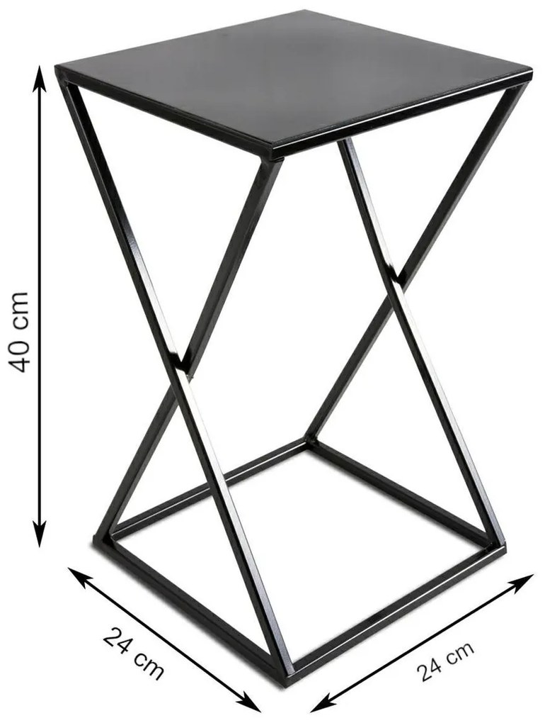STOJAN NA KVĚTINÁČ LOFT5 40X24X24 CM ČERNÁ