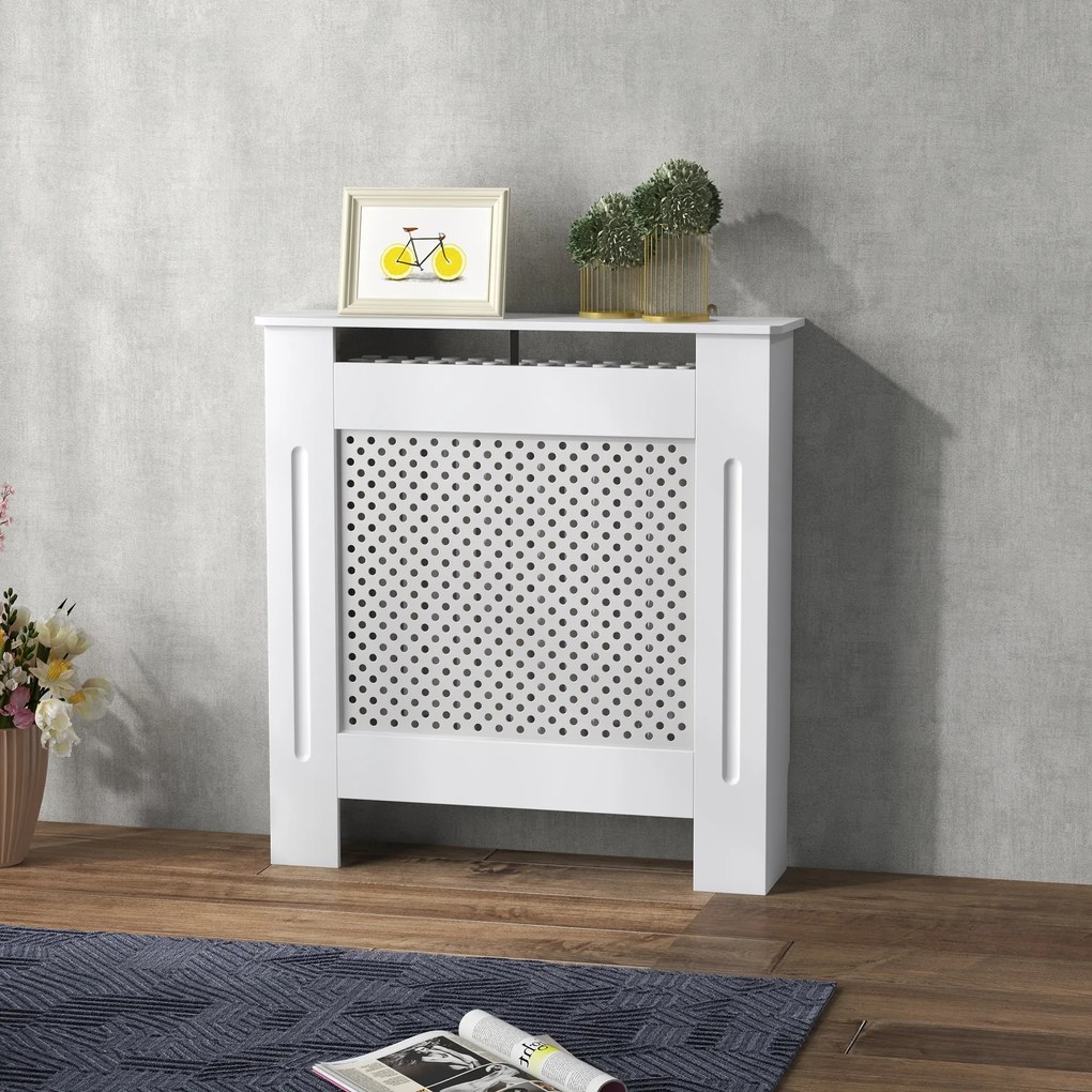 HOMCOM Kryt Radiátoru na Zeď - Moderní Design, MDF, 78x19x82 cm