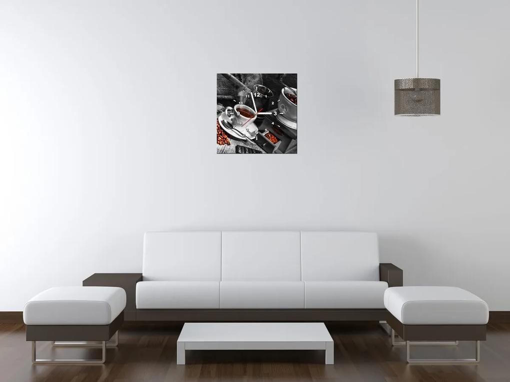 Gario Obraz s hodinami Káva arabica Rozměry: 100 x 40 cm