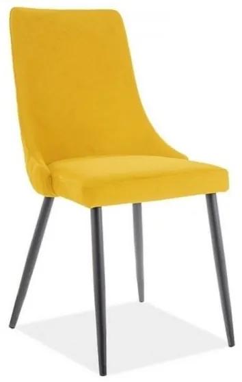 Jídelní židle Piano B Velvet matná žlutá