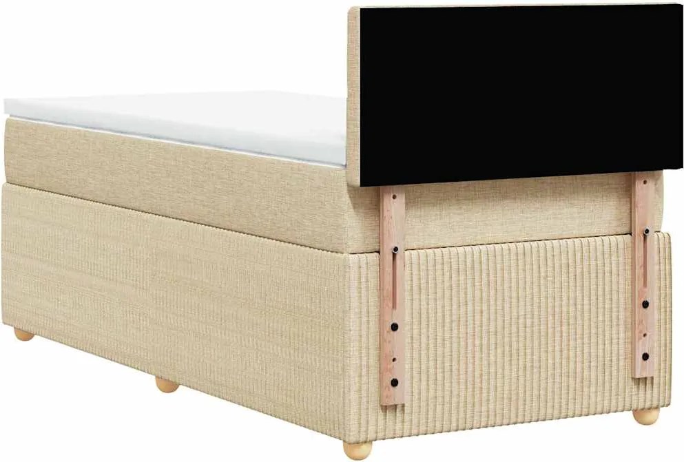 Box spring postel s matrací krémová 80 x 200 cm textil 3287302