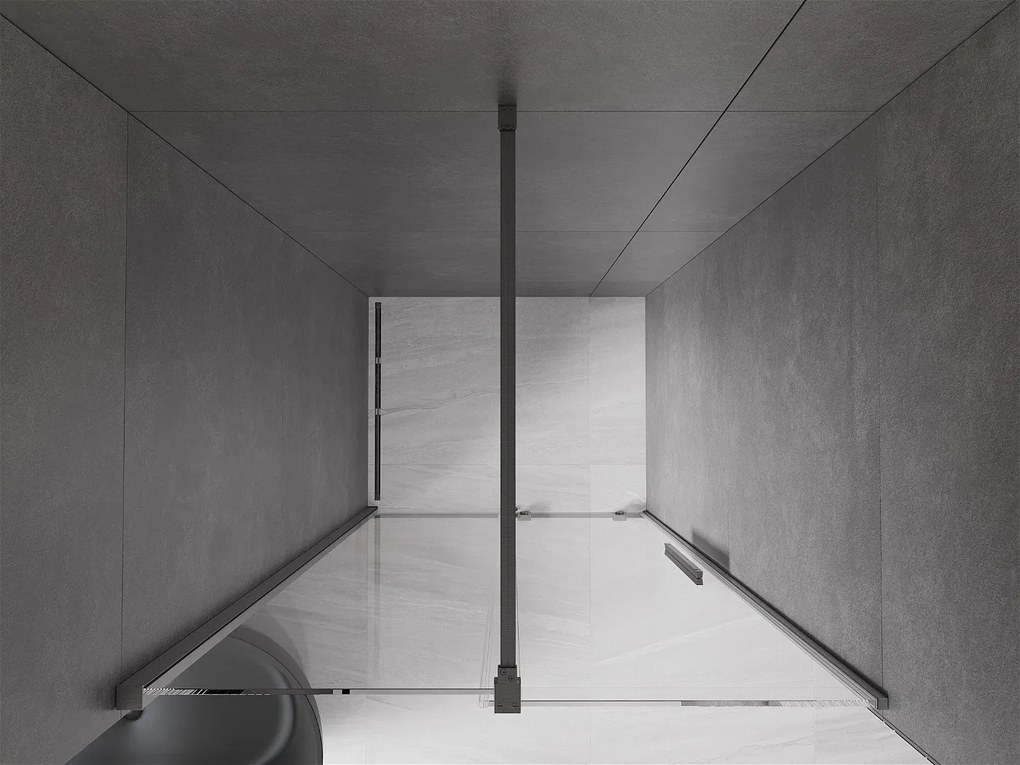 Mexen Velar, posuvné dveře do otvoru 75x200 cm, 8mm čiré sklo, grafitová matná, 871-075-000-01-66