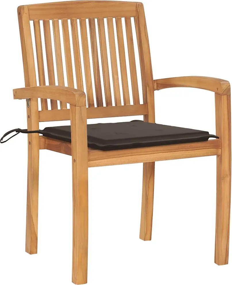 Stohovatelné zahradní židle s poduškami 4 ks masivní teak 3073218