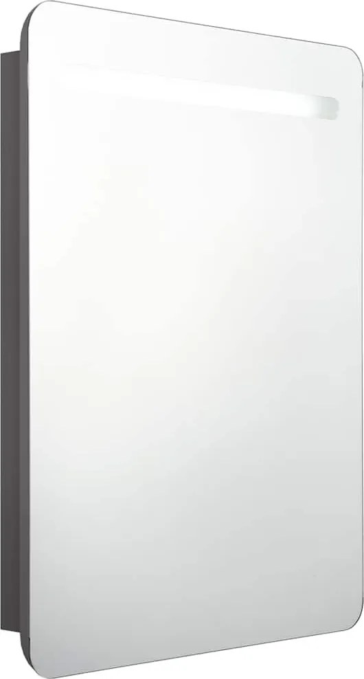 LED koupelnová skříňka se zrcadlem šedá 60 x 11 x 80 cm 326505