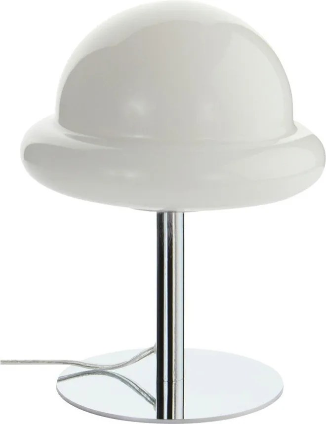 Bílá/v leskle stříbrné barvě stolní lampa z opálového skla (výška 26 cm) Bubba – Jotex