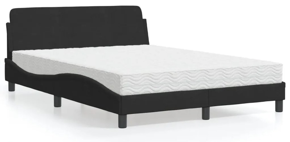 Postel s matrací Dover černá 140 x 190 cm samet 3208393