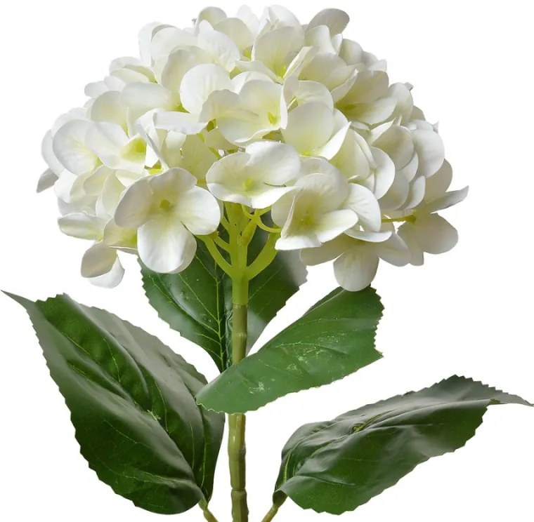 Velká umělá květina béžová hortenzie – 68 cm