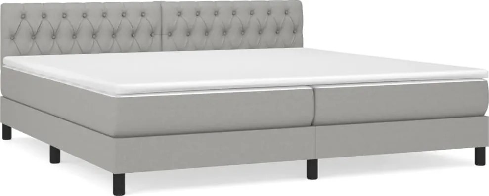 Box spring postel s matrací světle šedá 200 x 200 cm textil 3140321