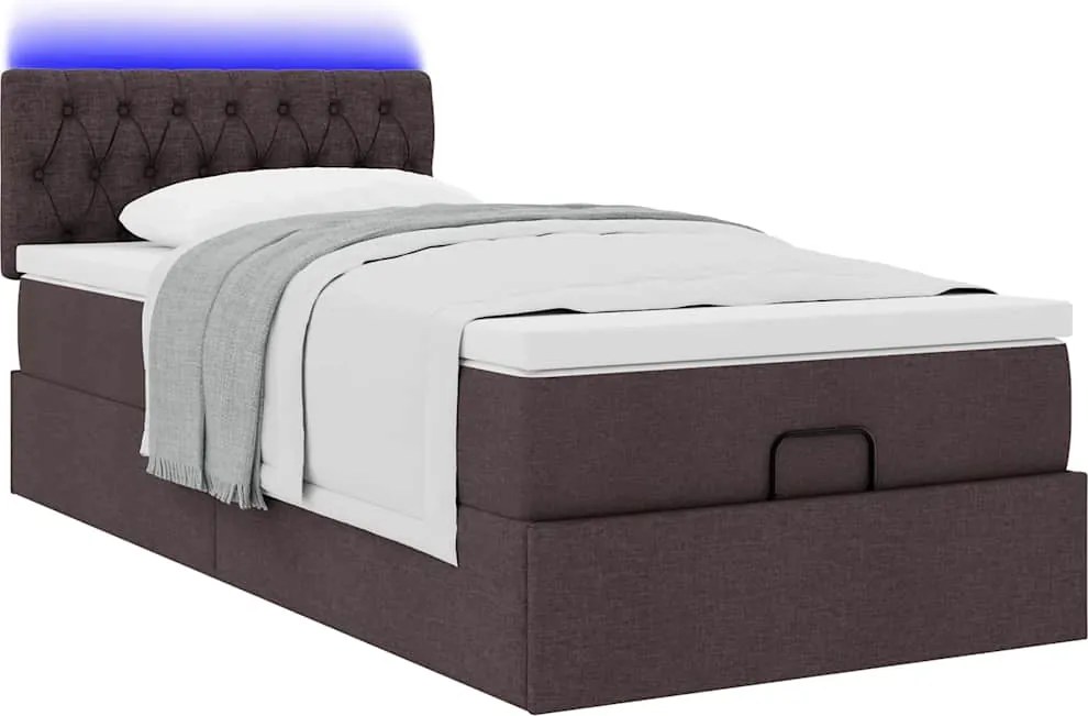 Osmanský postel s matrací tmavě šedá 100x200 cm textil 3312370