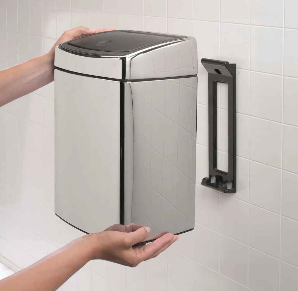 Koš Touch Bin Brabantia 10 l - čtvercový, lesklá ocel 477201