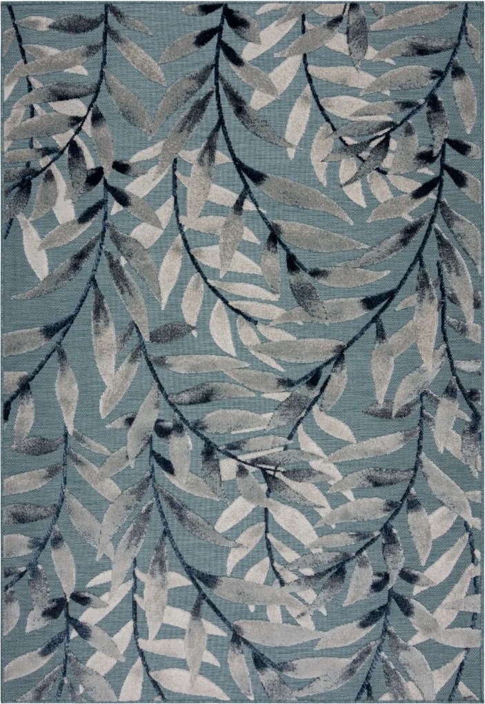 Kusový koberec Plaza Willow Blue – na von aj na doma, 160x230, modrá, exteriér, Flair Rugs
