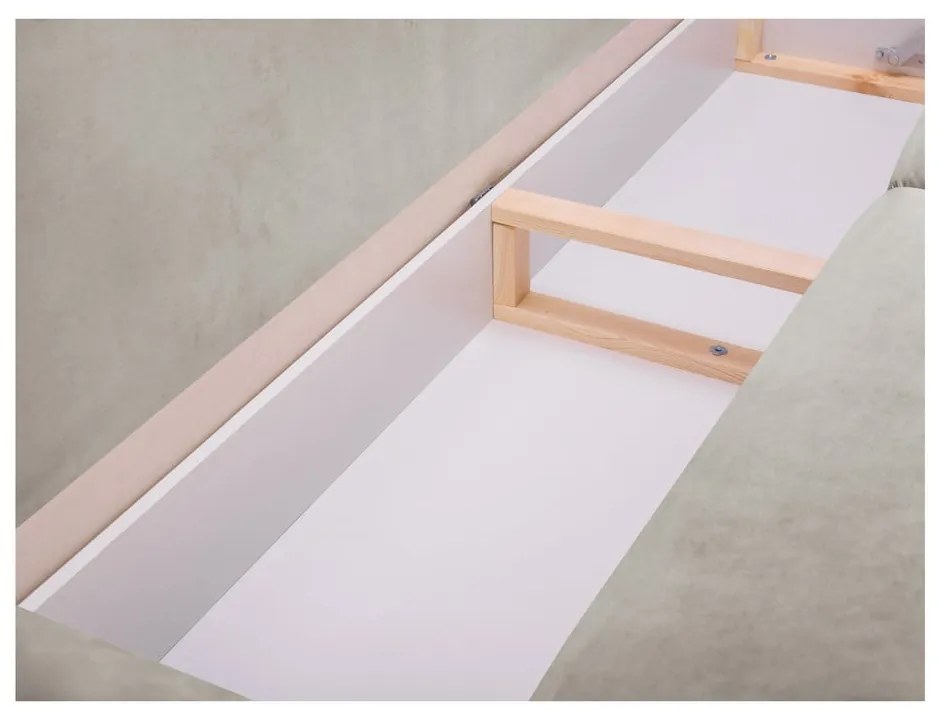 Béžová rozkládací pohovka s úložným prostorem Mazzini Sofas Pivoine