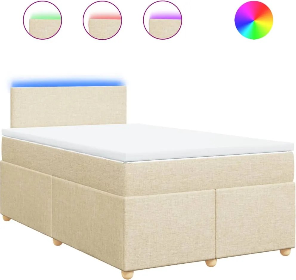 Box spring postel s matrací krémová 120x200 cm textil 3288945