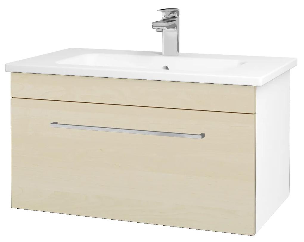 Dřevojas Koupelnová skříň ASTON SZZ 80 Varianta: N01 Bílá lesk / Úchytka T02 / M05 Béžová mat