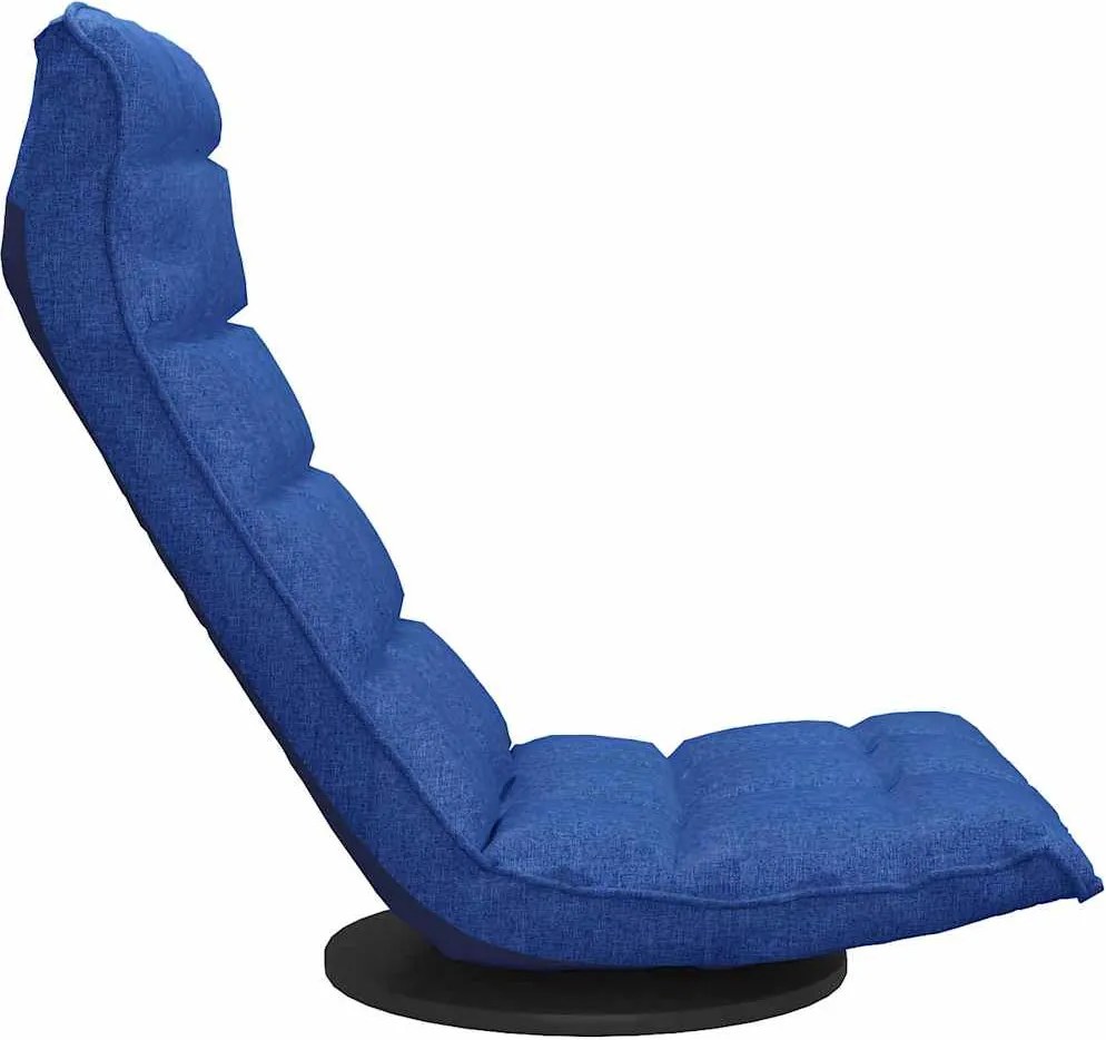 Otočná lenoška na podlahu modrá textil 336578